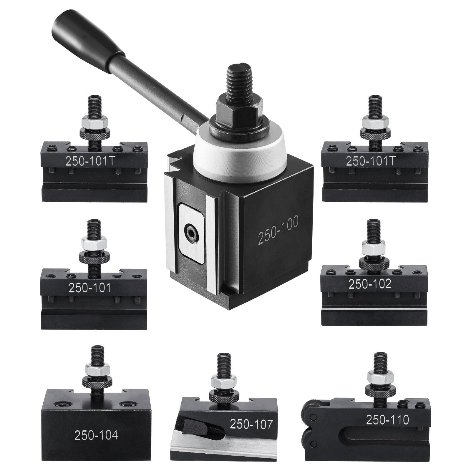 Quick Change Tool Post Set 8 Pcs for 6"-12" Mini Lathes, Cast Iron ...