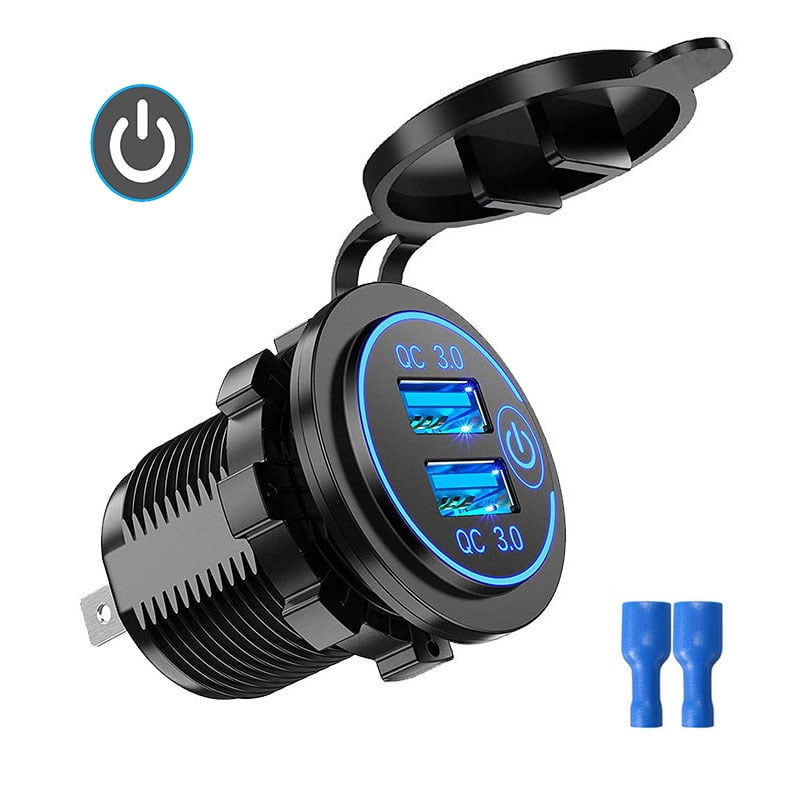 Quick Charge 3.0 Dual USB Car Charger Waterproof 12V/24V QC3.0 USB Fast ...