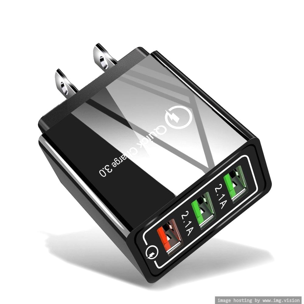 Quick Charge 3.0 USB Fast Wall Charger, 30W 3 Ports USB Travel Quick ...