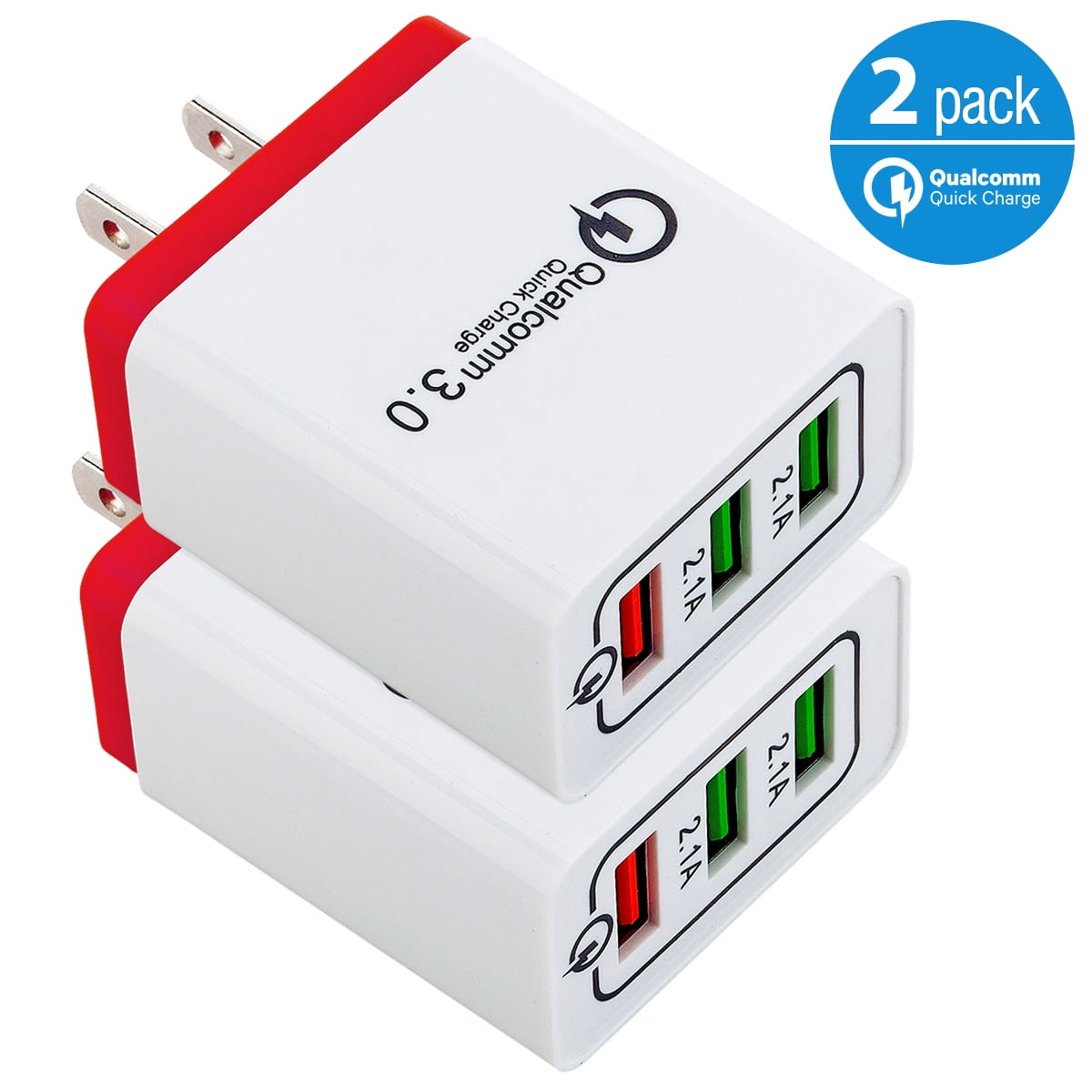 Quick Charge 3.0 USB Fast Wall Charger, 30W 3 Ports USB Travel Quick ...