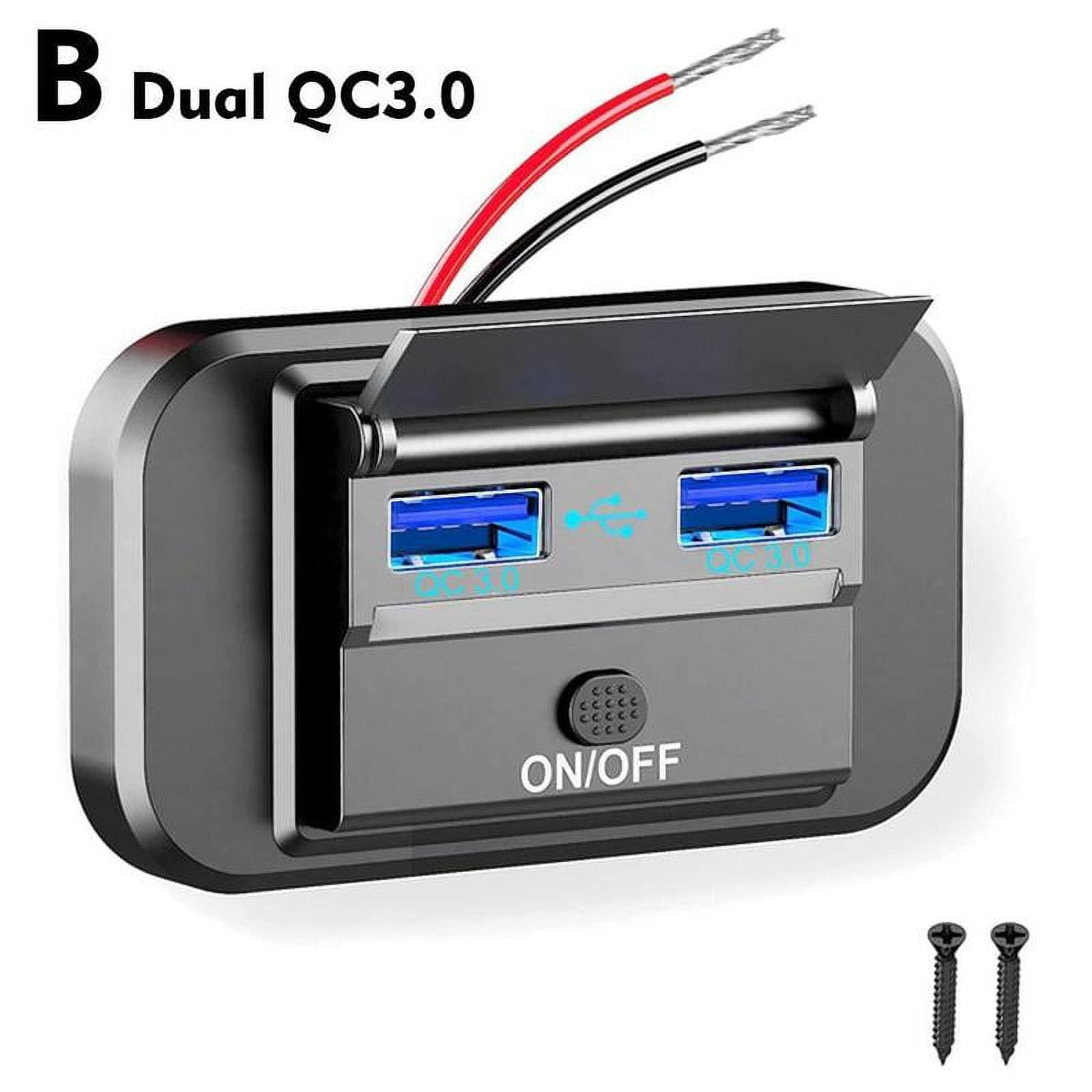 Quick Charge PD Type C Dual USB Ports Car Bus Charger Socket Adapter ...