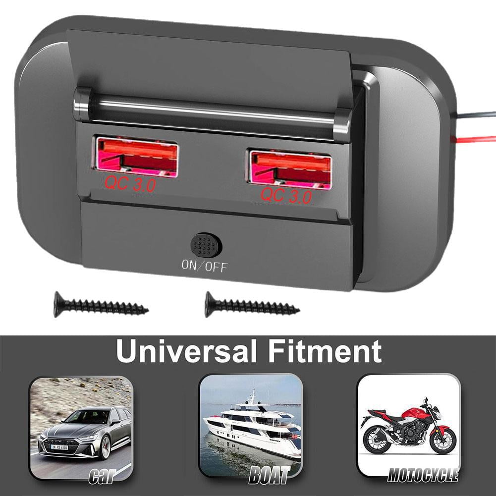 Quick Charge PD Type C Dual USB Ports Car Bus Charger Socket Adapter ...