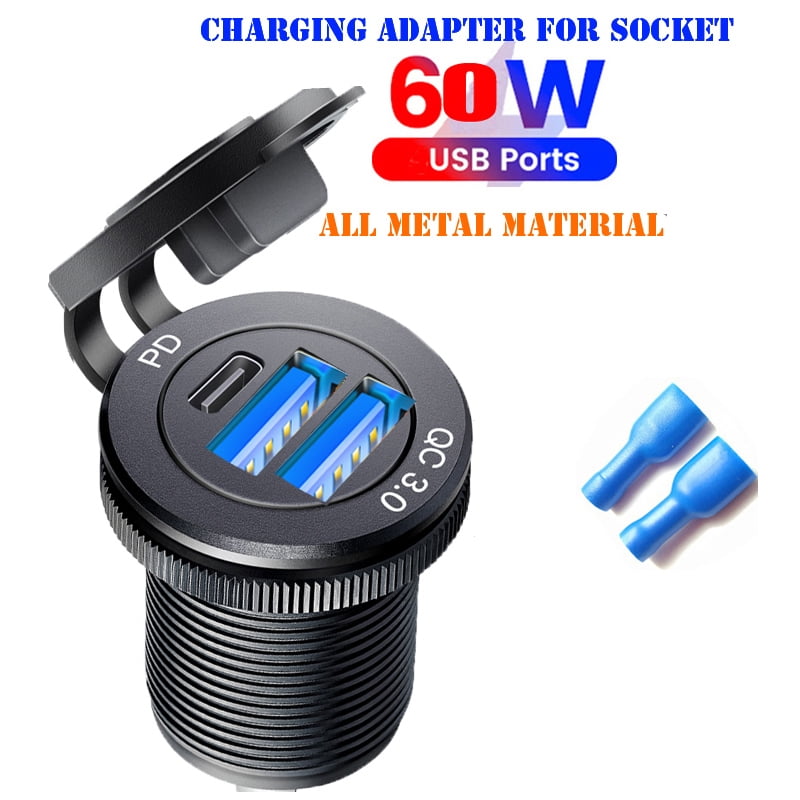 Quick Charger Aluminum QC3.0 audi audio adapter 12v recessed usb socket ...