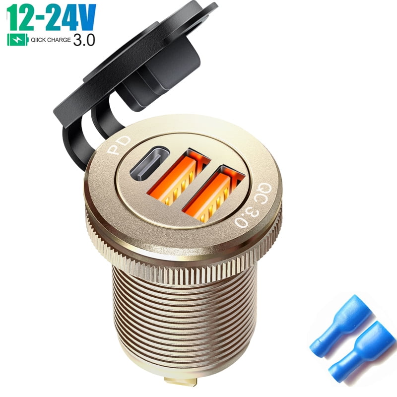 Quick Charger Aluminum QC3.0 audi audio adapter 12v recessed usb socket ...