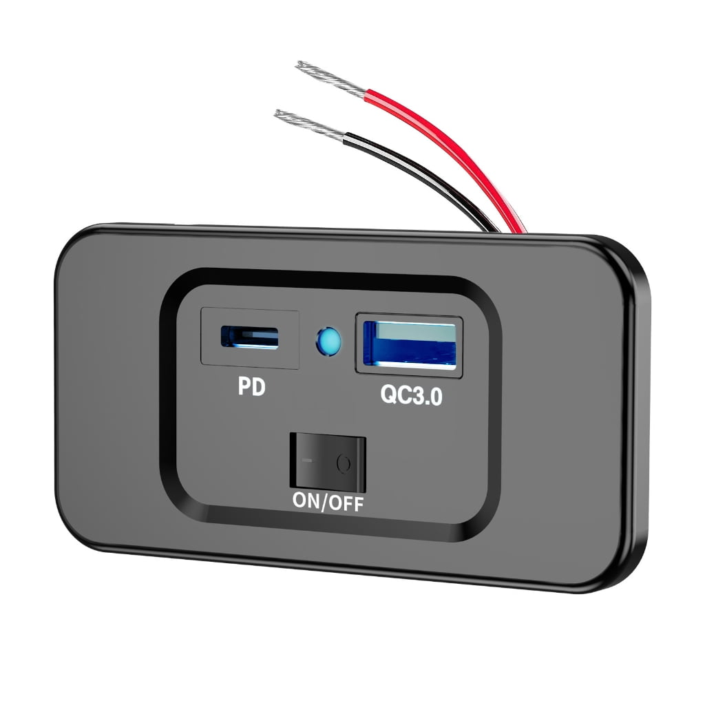 Quick Charging 2-Port USB & Type C Power Outlet 12~24V DIY Auto Charger ...