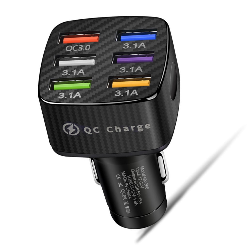 Quick Charging3.0 30W Car Charging Adapter 6 Port USB Fast Charging for ...