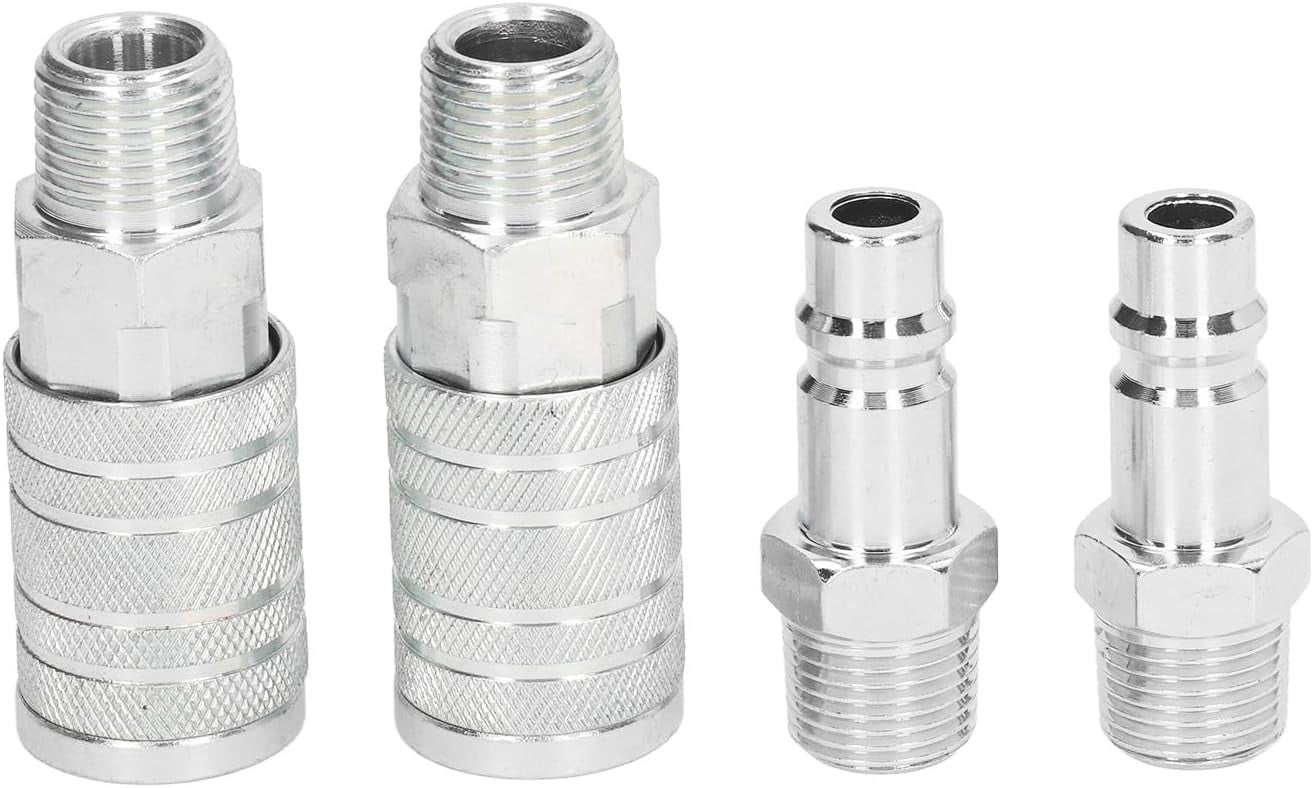 Quick Connect Air Hose Fittings 1/2 Inch NPT Male and Female, 4Pcs High ...