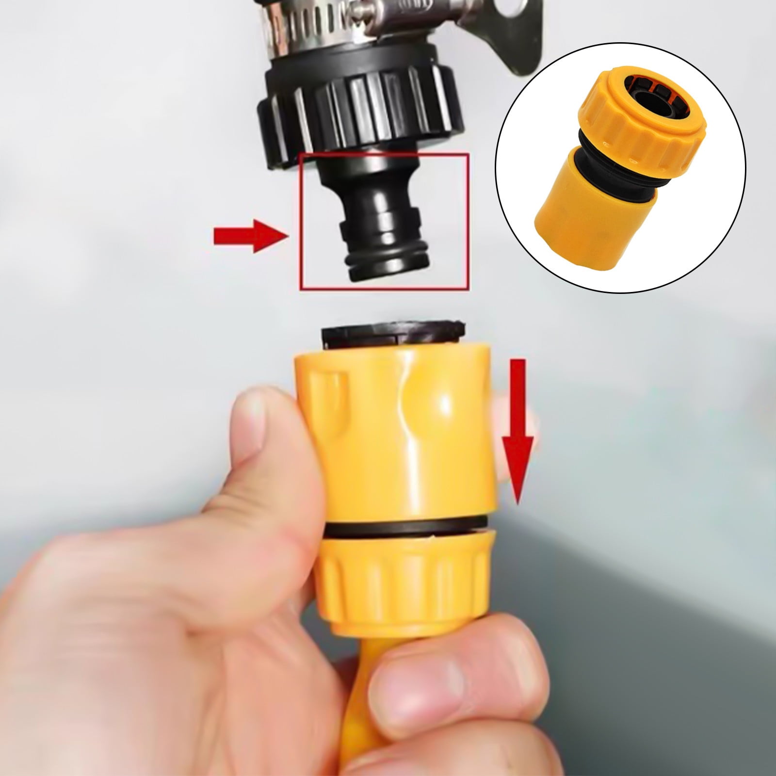 Quick-Connect Garden Hose Adapter, 3/4 Inch Plastic Durable Leak-Proof ...