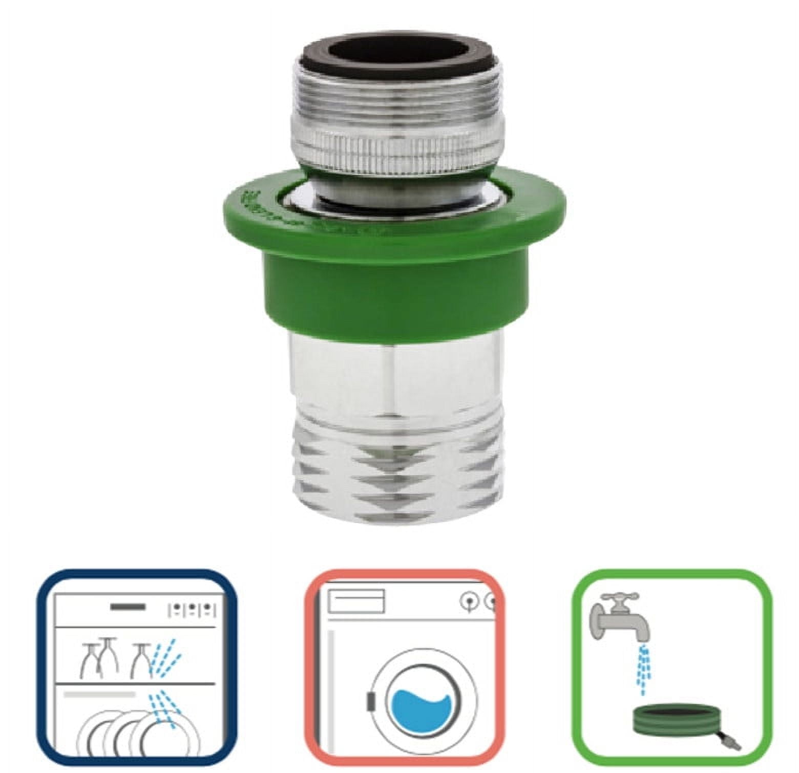 Quick Connect Hose to Faucet Coupler and Fitting Dual Thread by 3/4 in ...