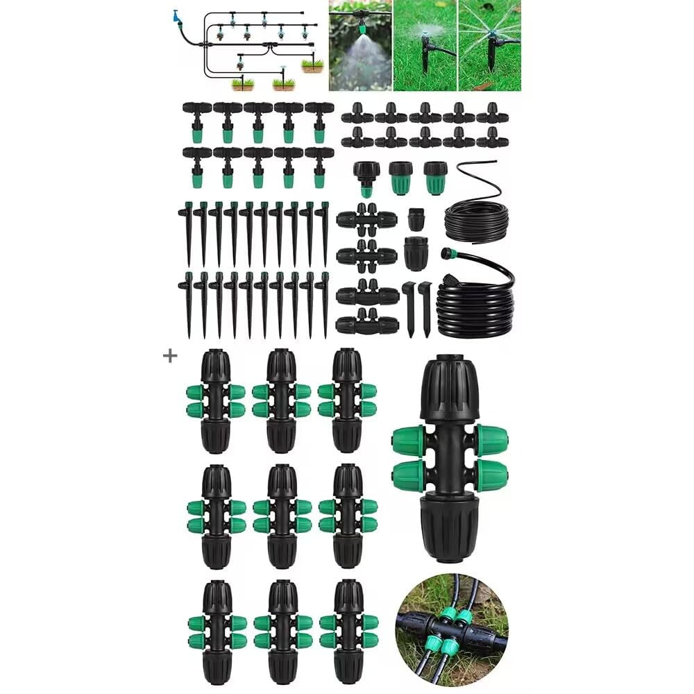 Quick Connect Leak-Proof Drip Irrigation Kit, 12 Pcs Lock Barbed Tee ...