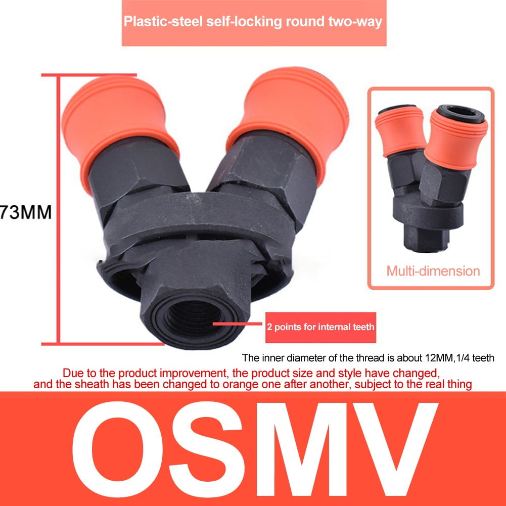 Quick Coupling Plastic Two-Way Pneumatic Air Hose Fittings, Male/Female ...