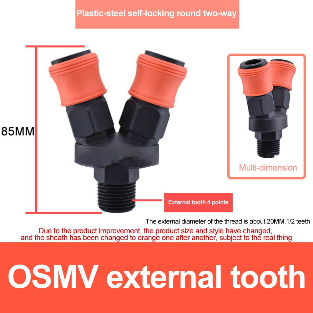 Quick Coupling Plastic Two-Way Pneumatic Air Hose Fittings Male/Female ...