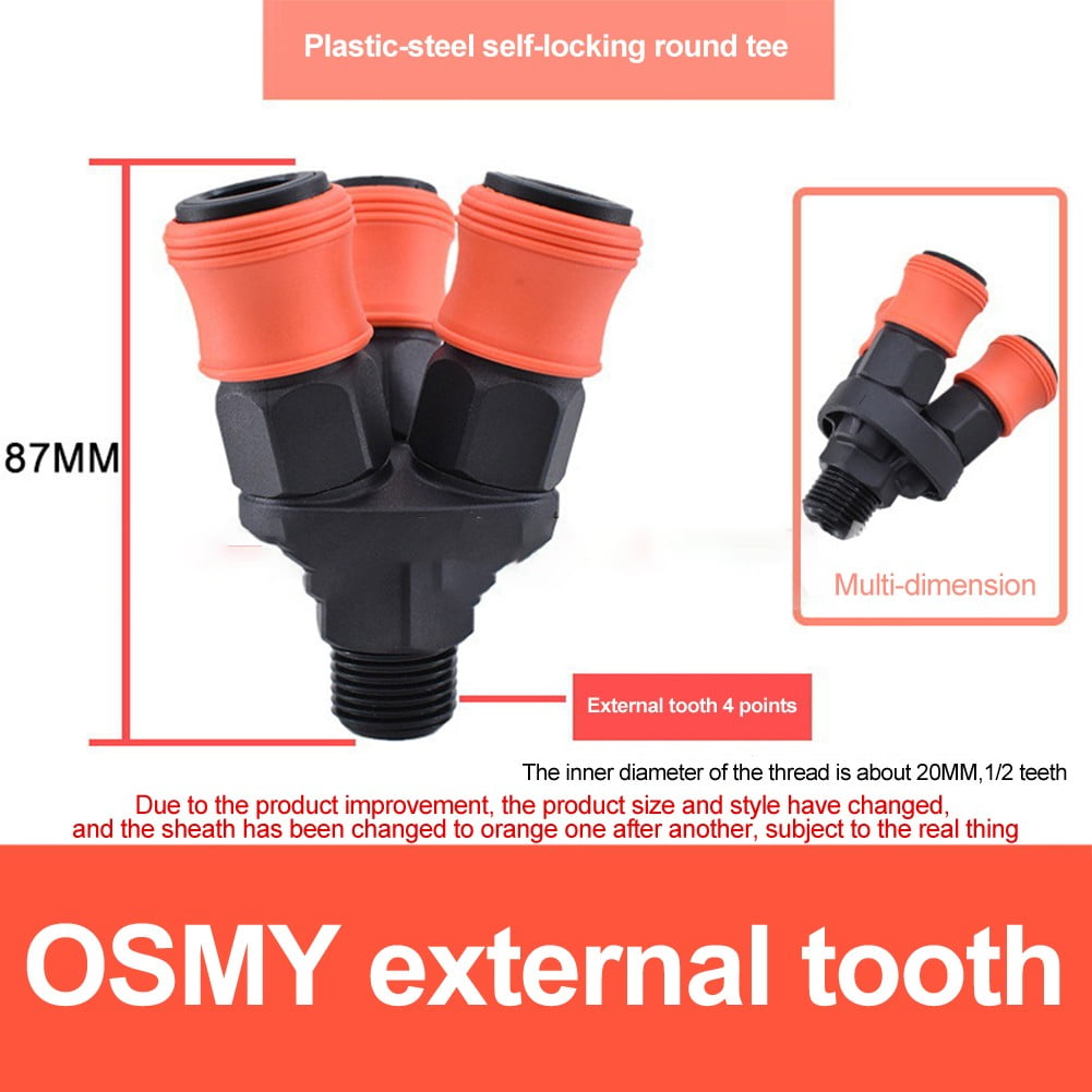 Quick Coupling Plastic Two-Way Pneumatic Air Hose Fittings Male/Female ...