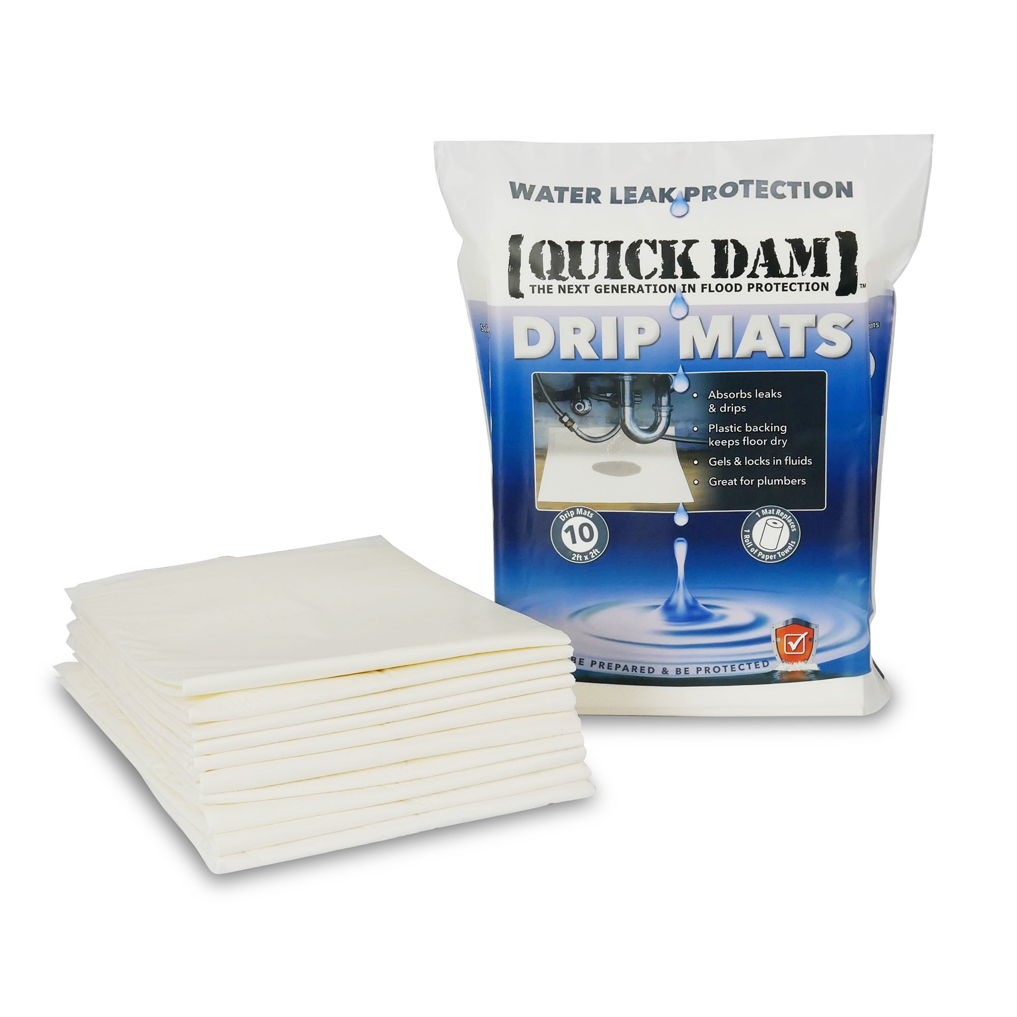Quick Dam Drip Mats 2ft x 2ft 10/Pack - Walmart.com