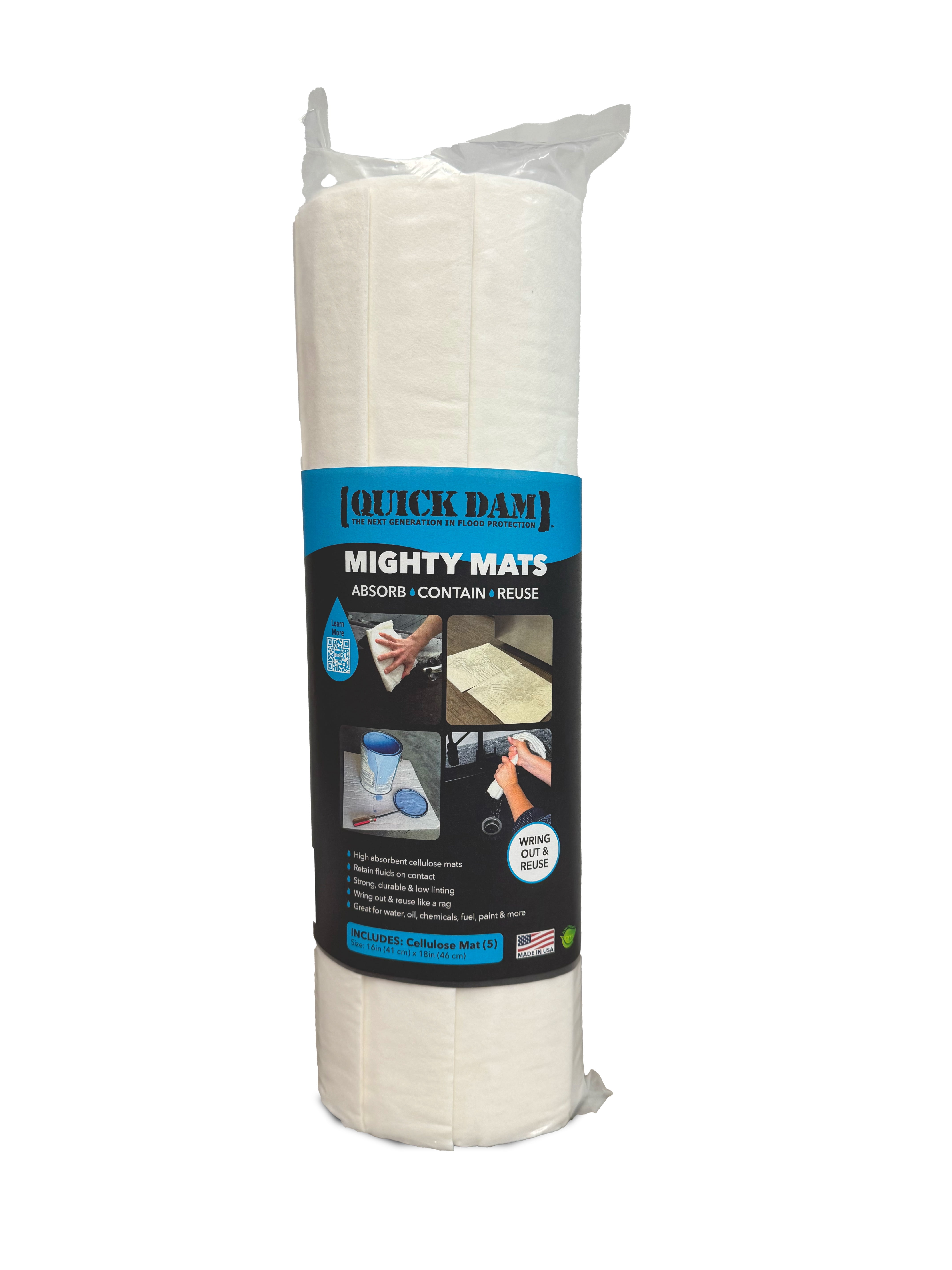 Quick Dam Mighty Mat Absorbent Mats 16" x 18" - Heavy-Duty Over Spill ...