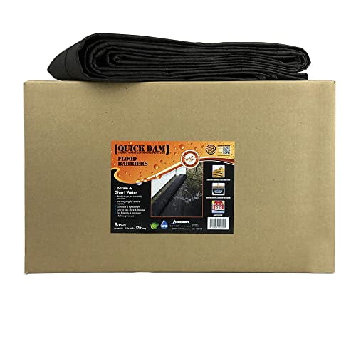 Quick Dam QD617-8 Water-Activated Flood Barriers, 8 Pack, Black, 8 ...