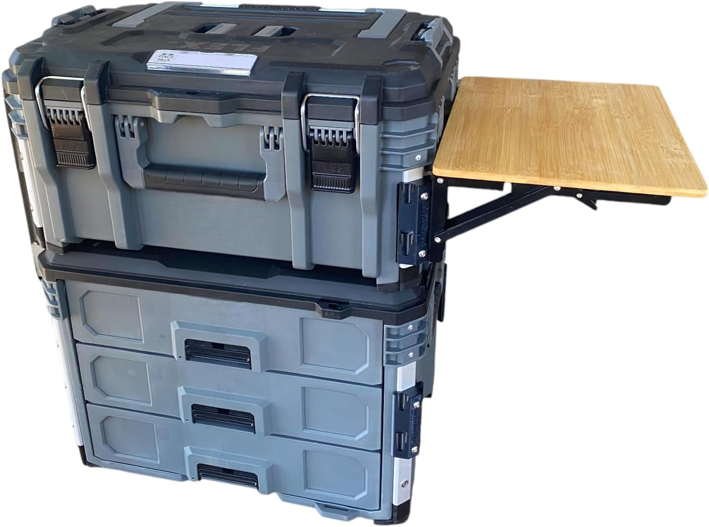 Quick Detaching/Folding Bamboo Table, Compatible with Flex Stack Pack ...