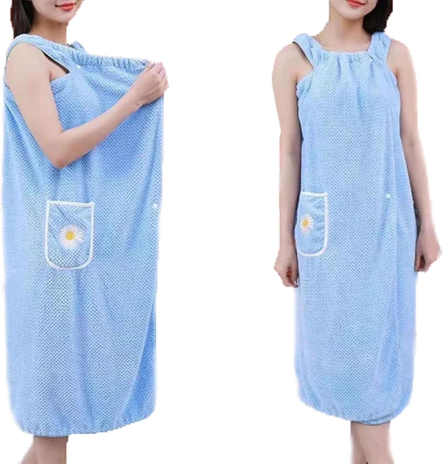 Quick Dry Absorb Water Wearable Bath Towel, 2-in-1 Bathrobe Wearable ...