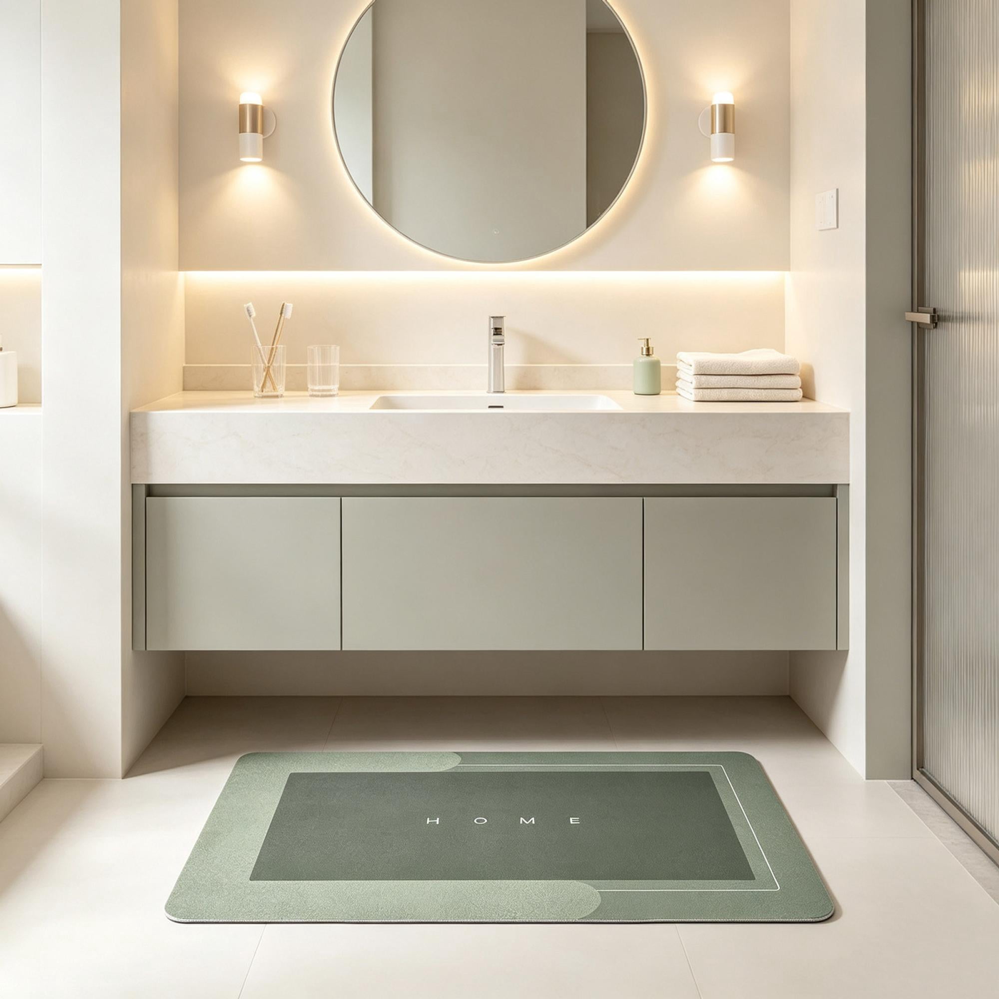 Quick-Dry Absorbent Bath Mat, Absorbent Quick-Dry Floor Rug with Grip ...