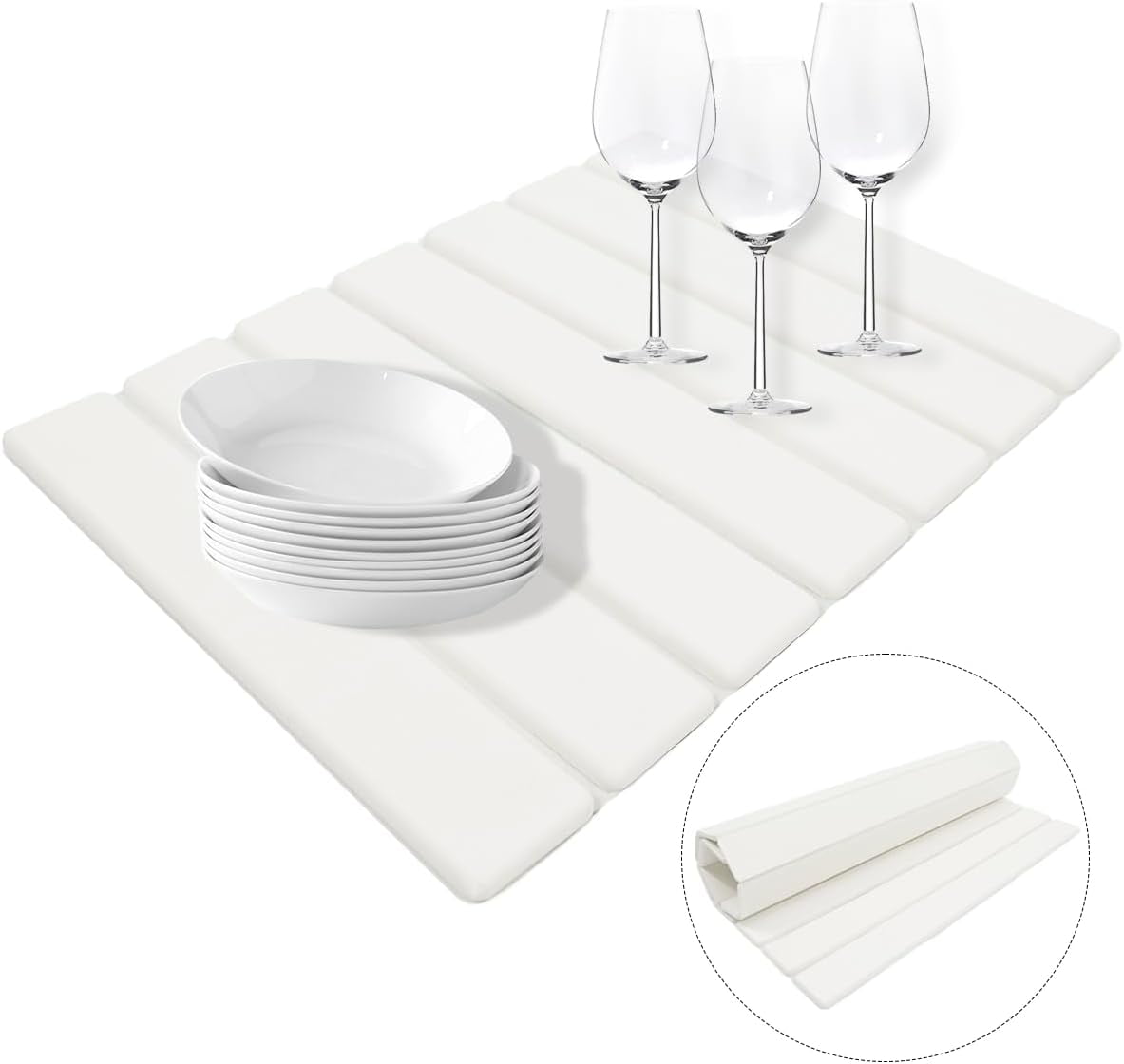 Quick Dry Stone Dish Drying Mat for Kitchen Counter, 15.7"L x 11.8"W ...