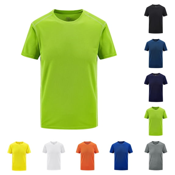 Quick Dry T-Shirs Men Sports Training Tee Short Sleeve Moisture Wicking ...