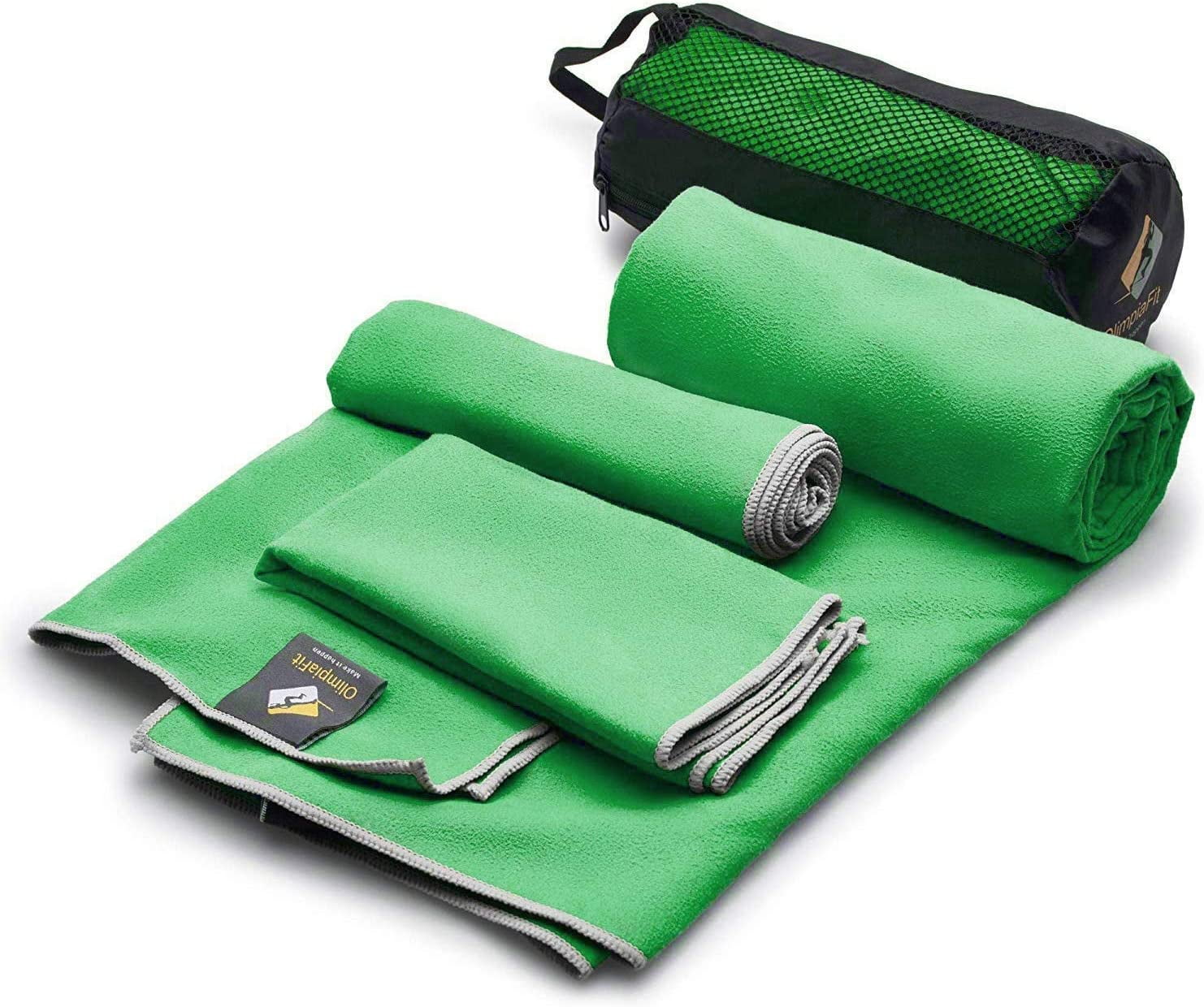 Quick Dry Towel - 3 Size Pack of Lightweight Microfiber Travel Towels w ...