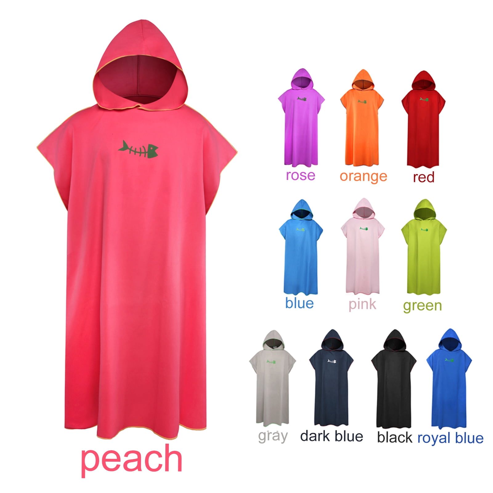 Quick-Drying Hooded Towel Adult Diving Suit Robe Poncho Cloak ...