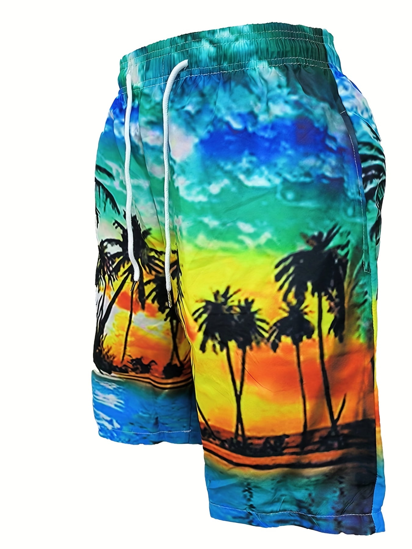 Quick Drying Mens Swim Trunks With Mesh Lining And Drawstring