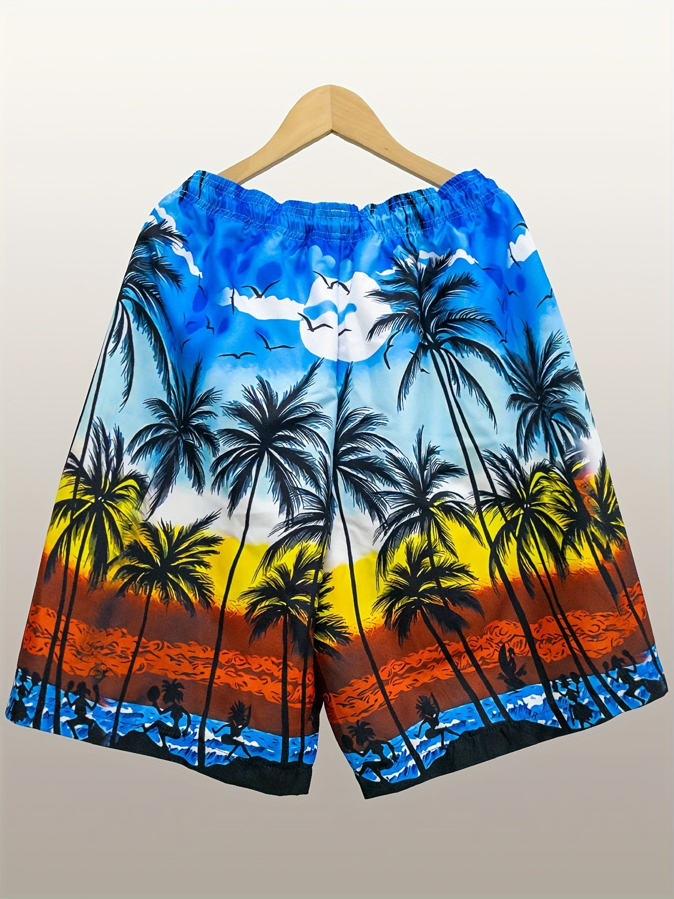 Quick-Drying Men's Swim Trunks with Mesh Lining and Drawstring ...