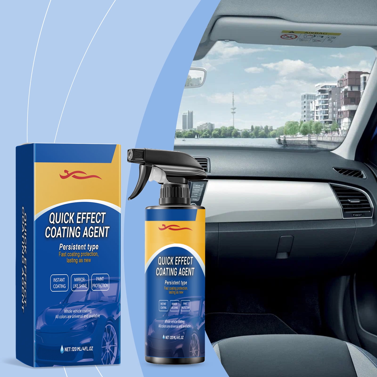 Quick Effect Car Coating Spray 2 Pack, Waterless Wash Polish, Paint ...