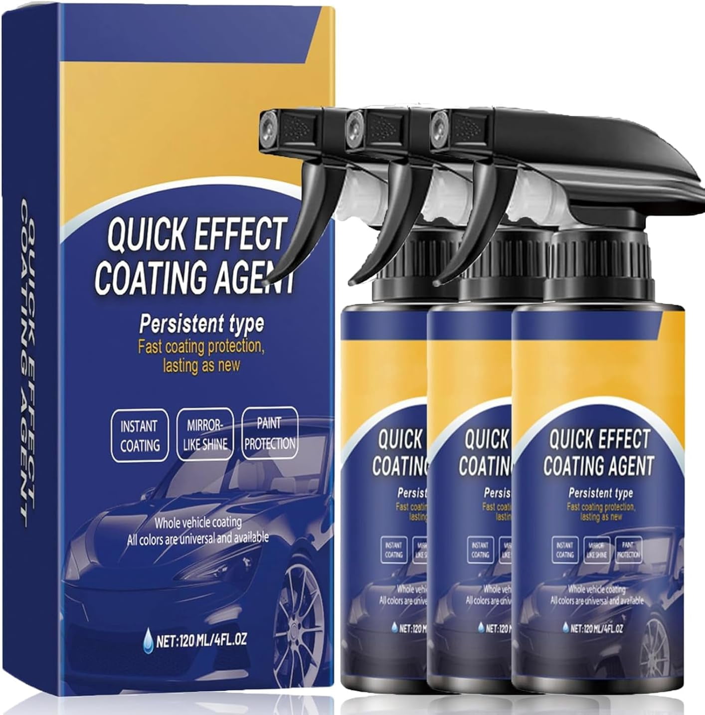 Quick Effect Coating Agent Spray for Car, 3 in 1 high protection car ...