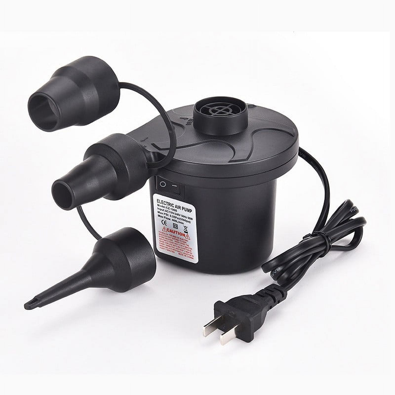 Quick-Fill Electric Air Pump with 3 Nozzles, Ac 110V-120V Portable ...