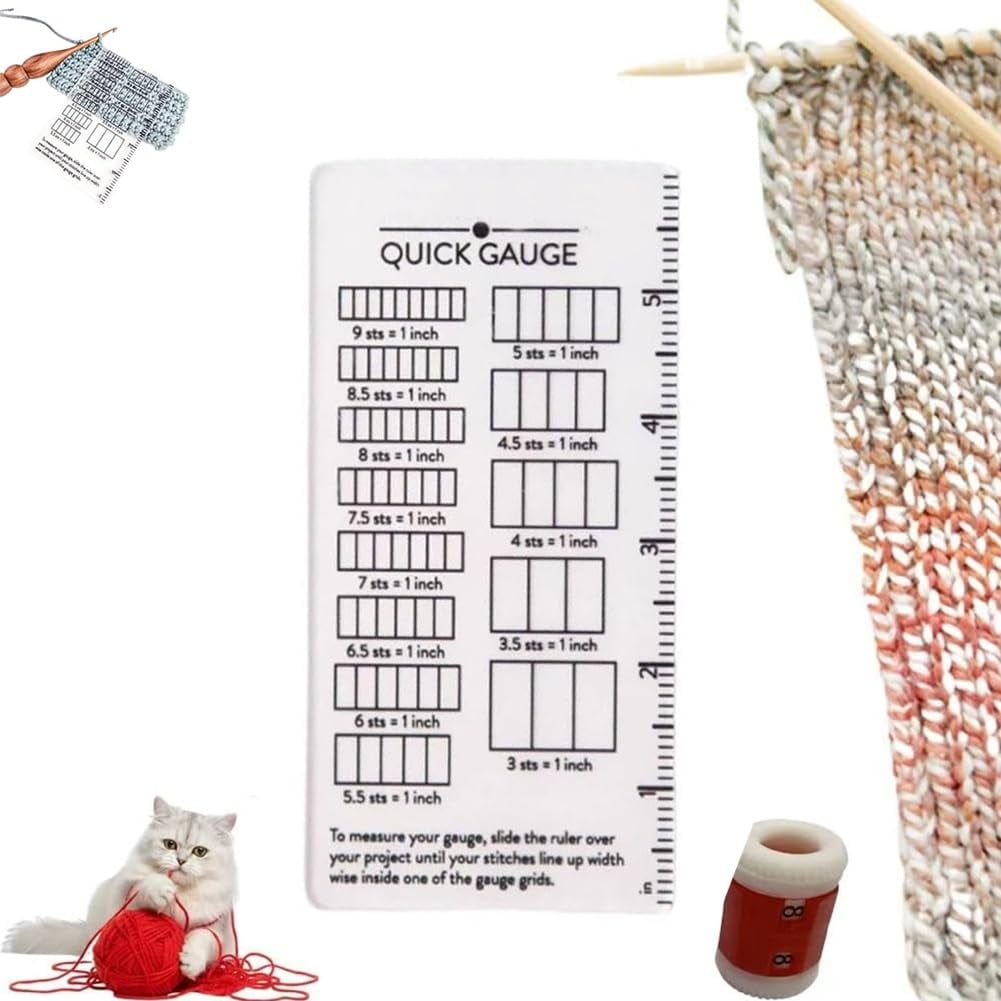 Quick Gauge Ruler, Gauge Ruler for Knitting and Crochet, No Counting ...