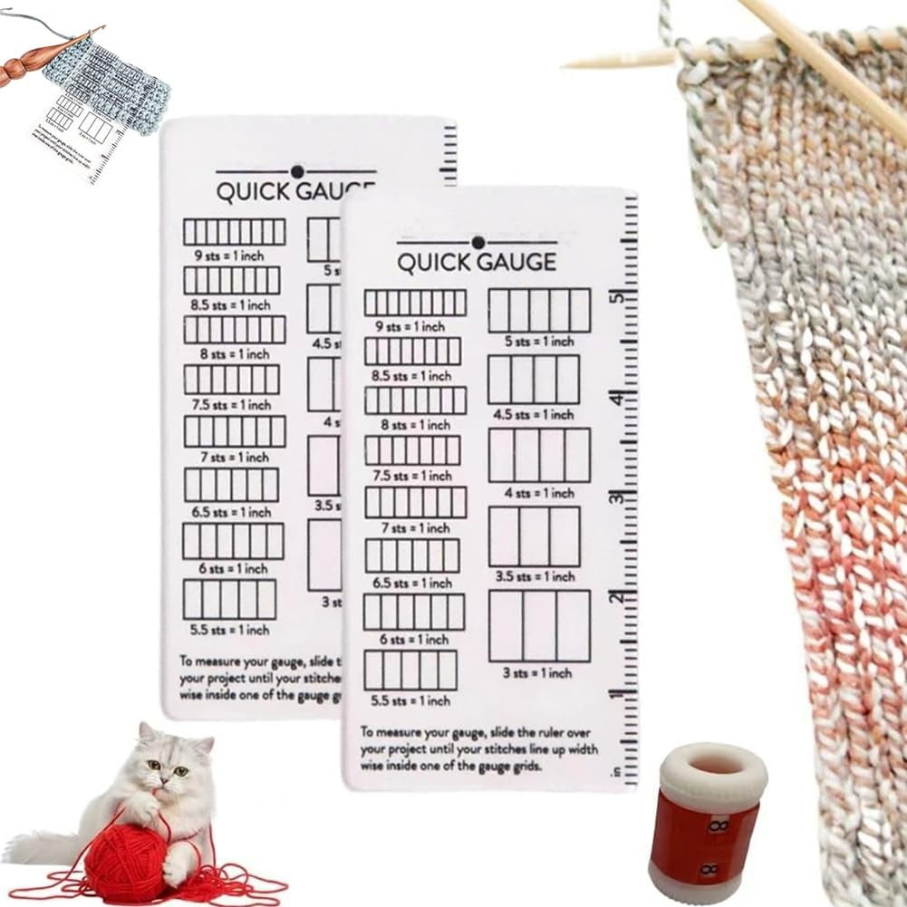 Quick Gauge Ruler, Gauge Ruler for Knitting and Crochet, No Counting ...
