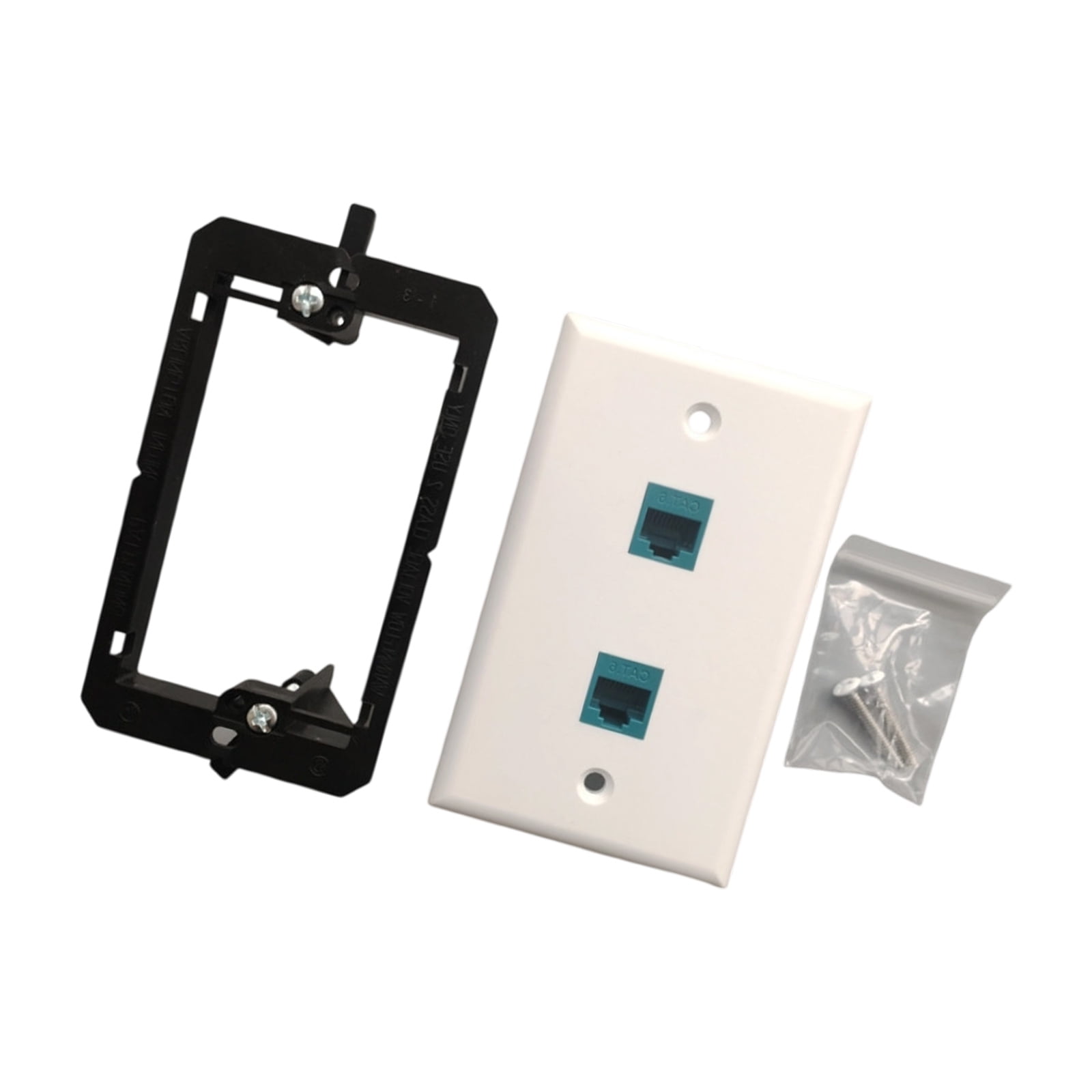 Quick Install Networks Outlet Plate Ethernet Wall Plate Pass Through ...