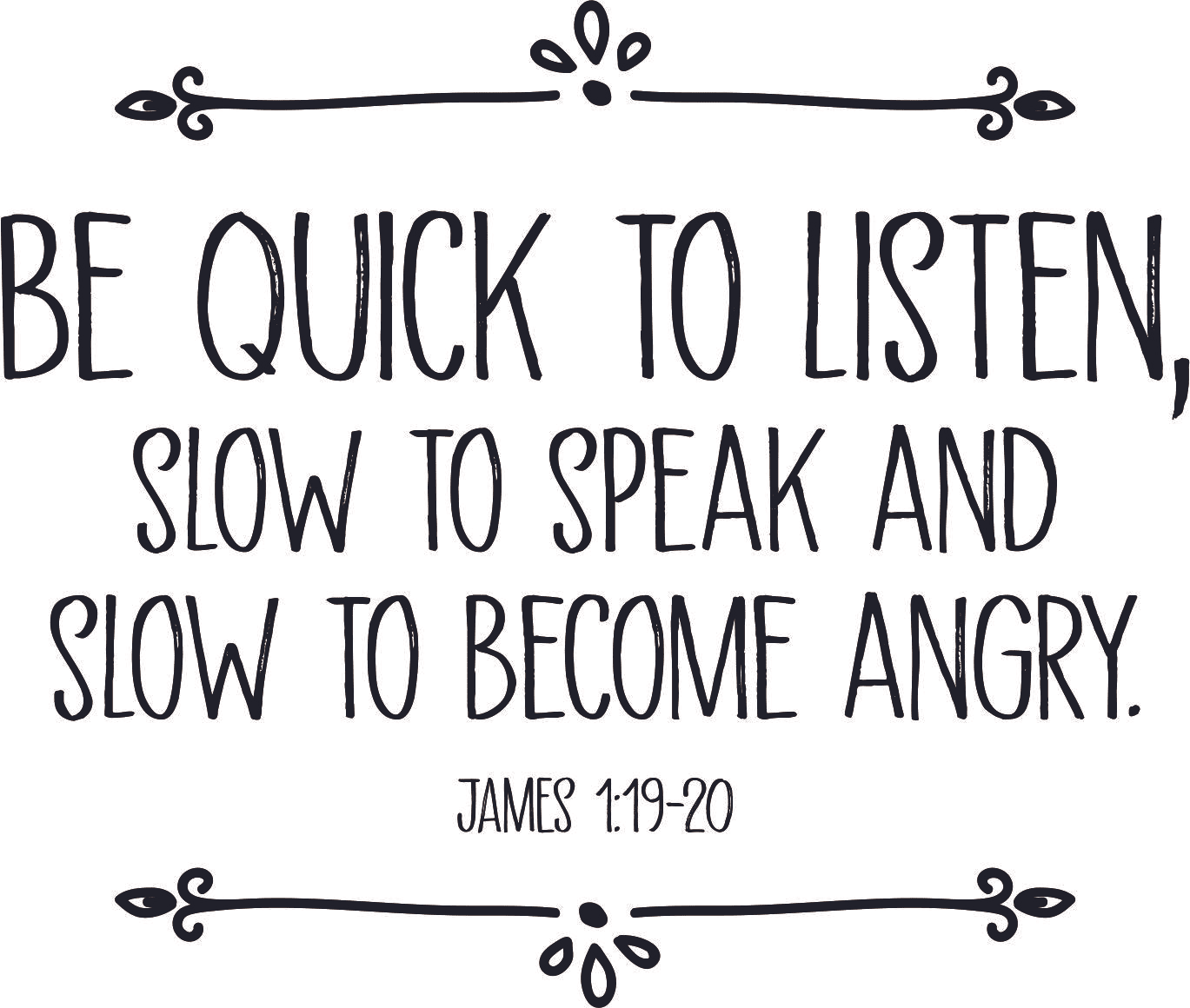 Be Quick To Listen Slow To Speak James Bible Verse Religious Spiritual ...
