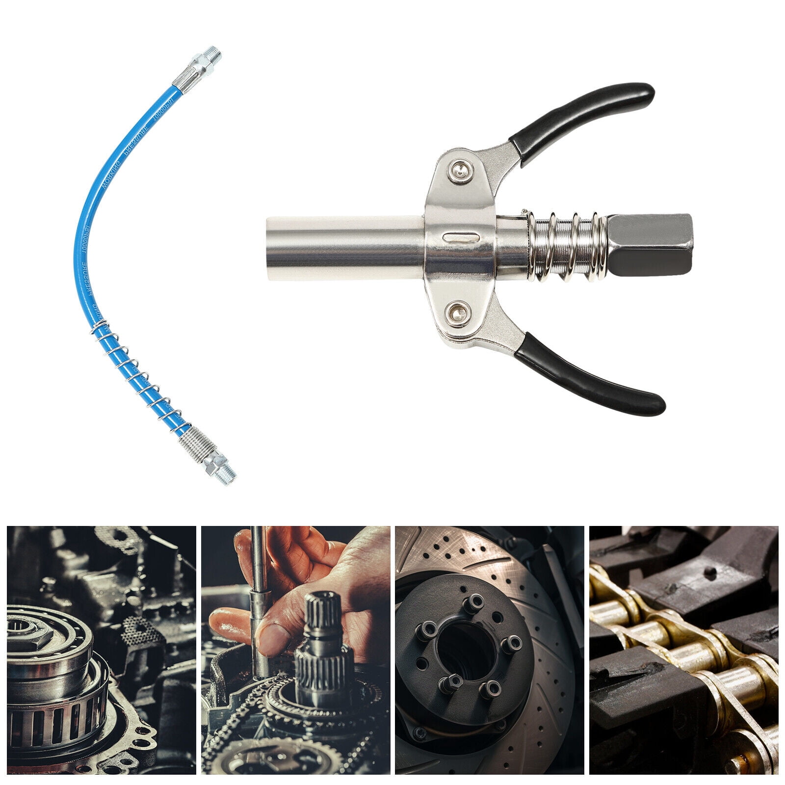 For All 1/8" NPT Grease Guns w/30cm Hose Quick Lock Release Grease Gun ...