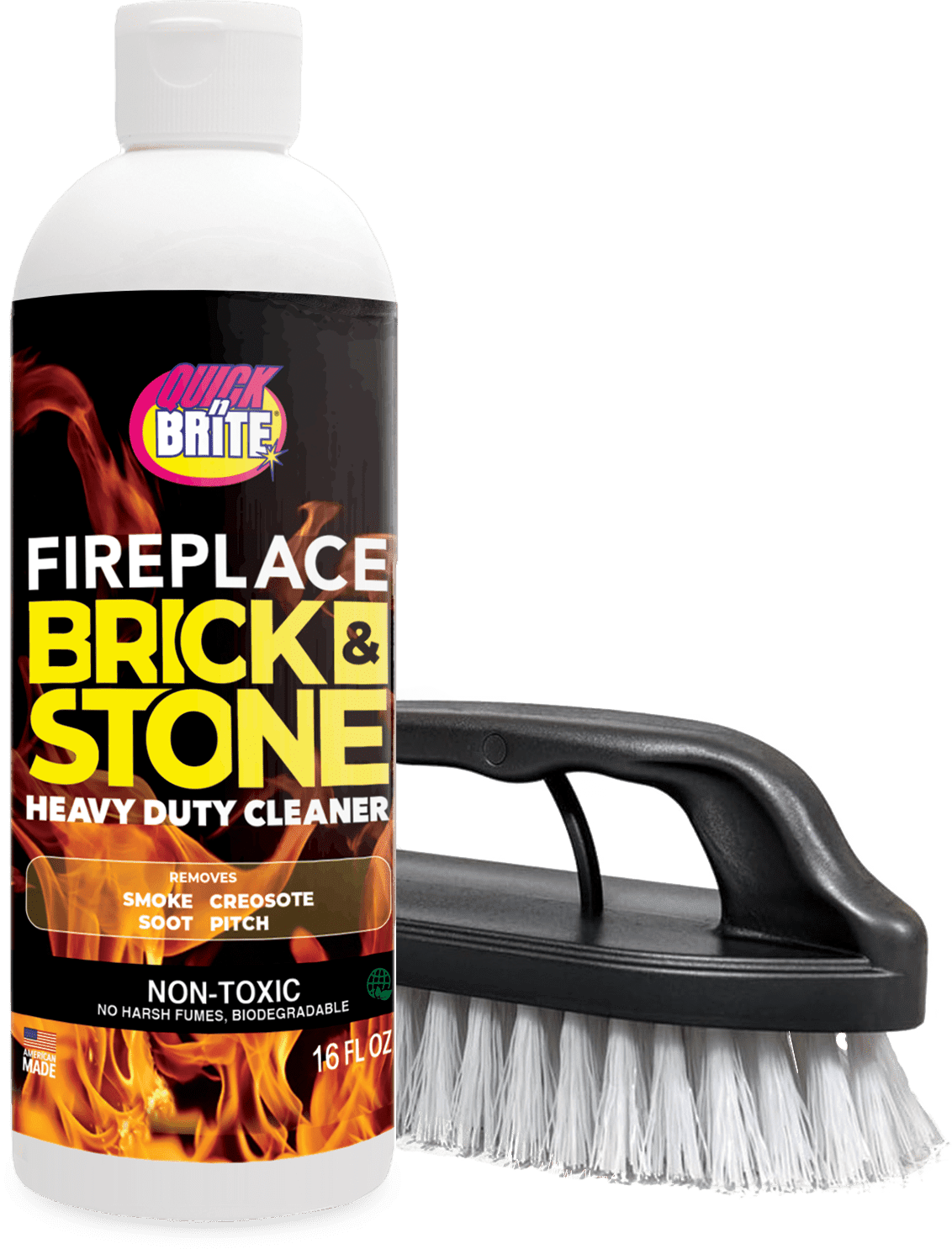 Quick N Brite 16 oz Fireplace Cleaning Kit, Nonabrasive Gel Cleaner ...