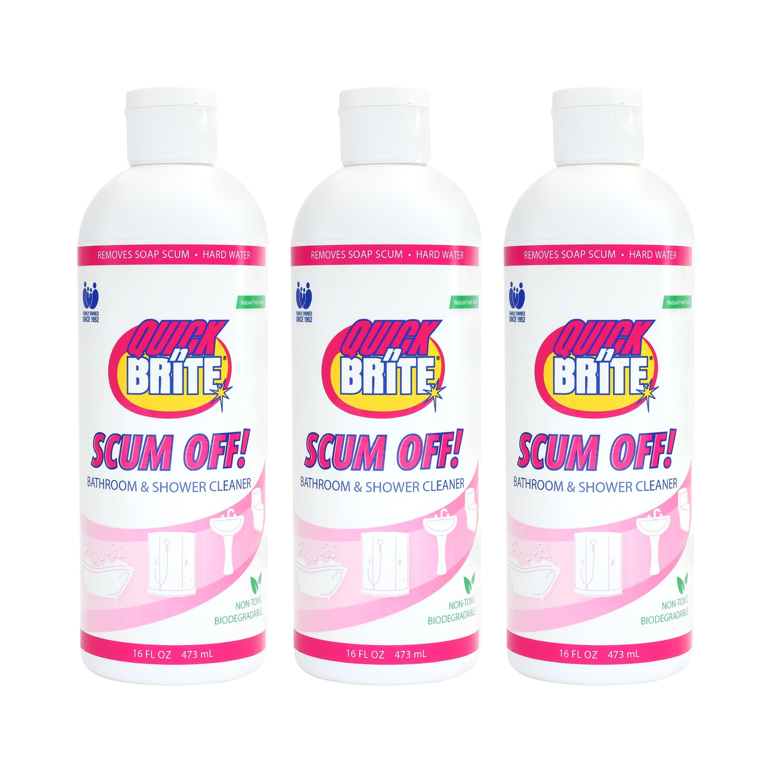 Quick N Brite Scum Off Shower Cleaner No Scrub No Harsh Chemical