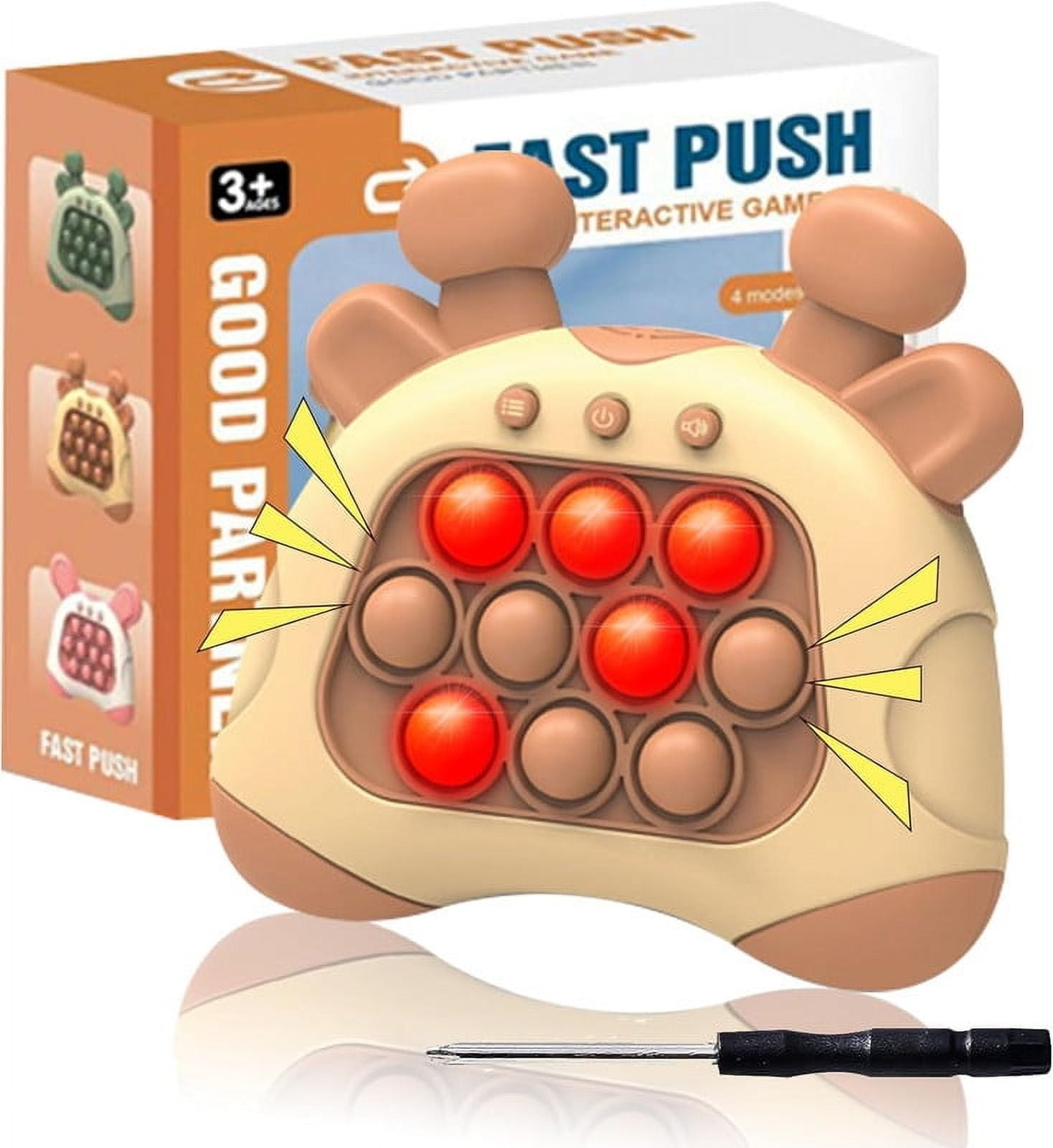 Quick Push Toy with Lights - Fast Push Bubble Game, Electronic Toy for ...