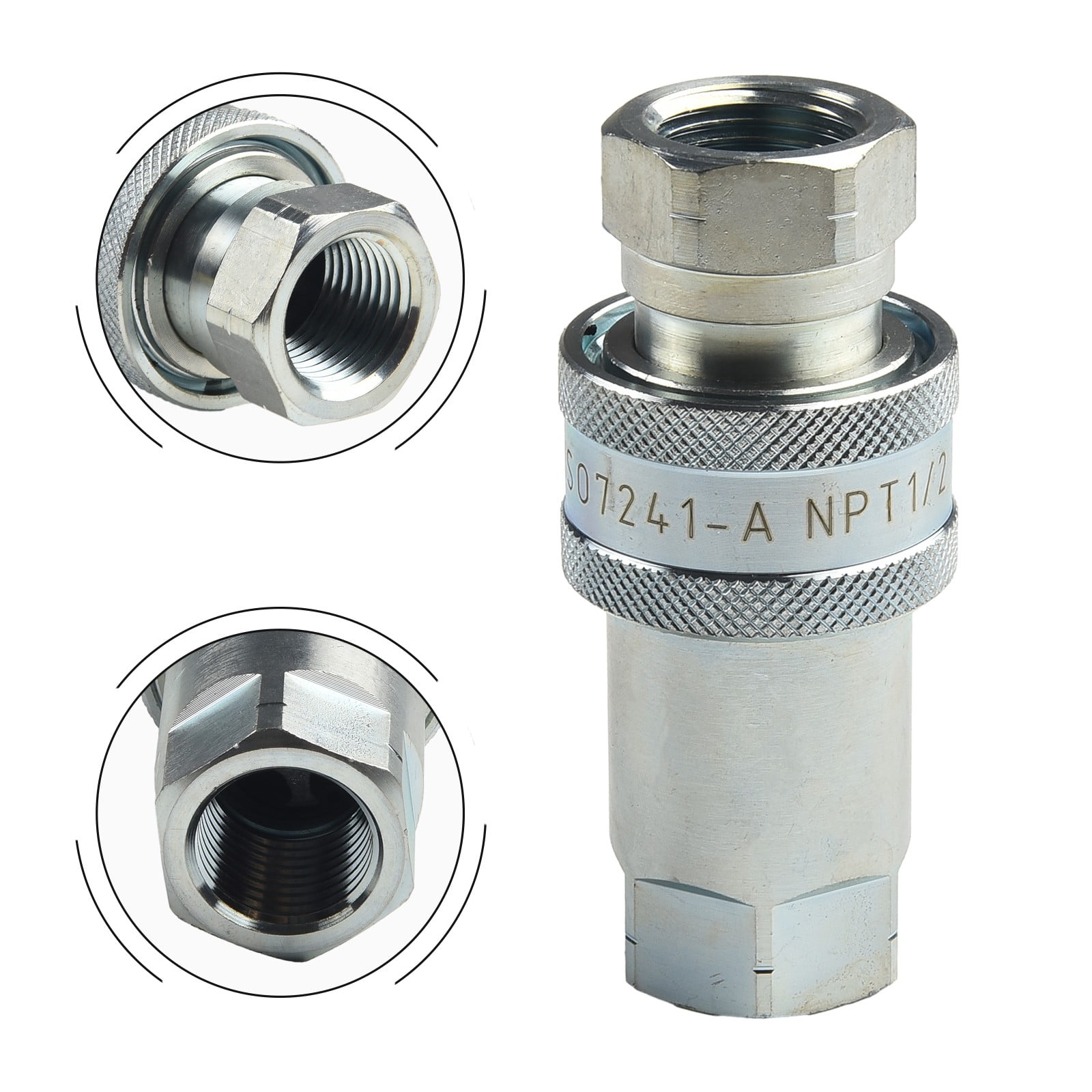 Quick Release Fitting NPT ISO A Hydraulic Coupling Connector 1/4\" 3/8 ...