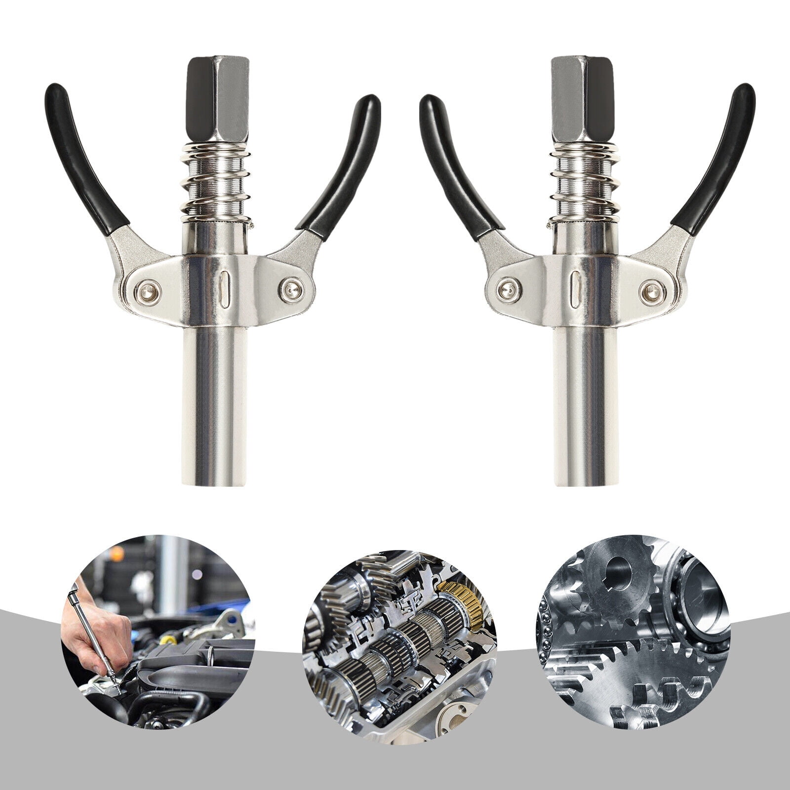 Quick Release Grease Gun Coupler Dual Handles For All 1/8 NPT Grease ...