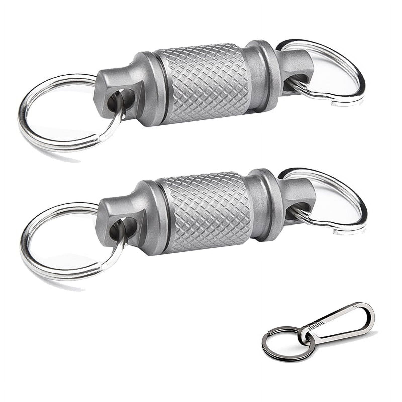 Quick Release Keychain Set with Titanium Carabiner and Keyrings ...