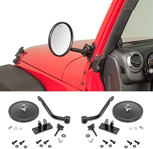 Quick Release Mirrors with Round , Pair of 2 - Fits Jeep Wrangler TJ ...