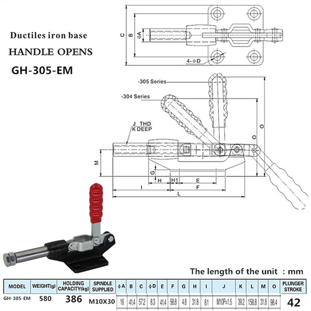 Quick Release Toggle Clamp 227kg-680kg Clamping Force Push-pull Clamps ...