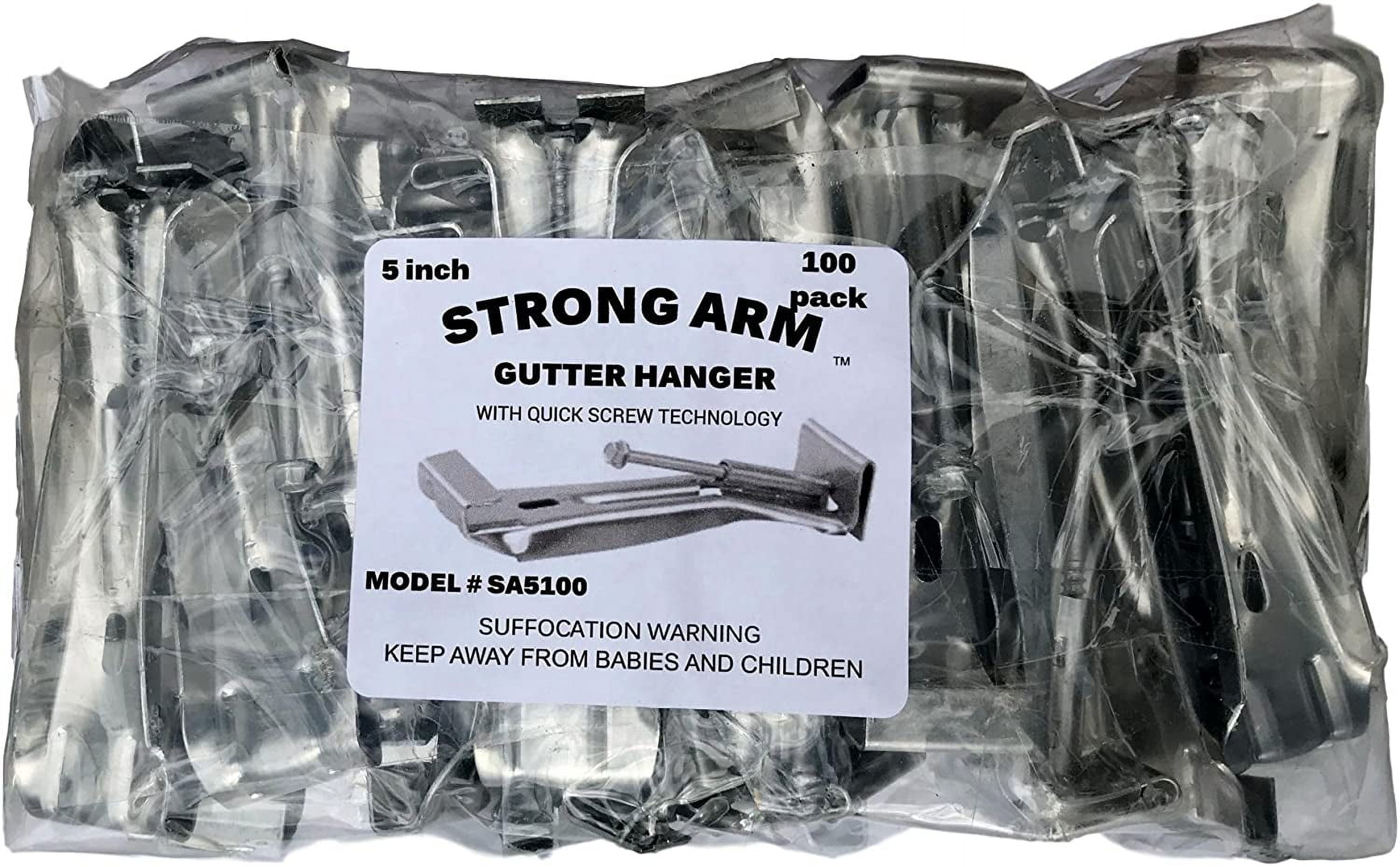 Quick Screw 5" 100 Pack Heavy Duty Hidden Rain Gutter Bracket Hook ...