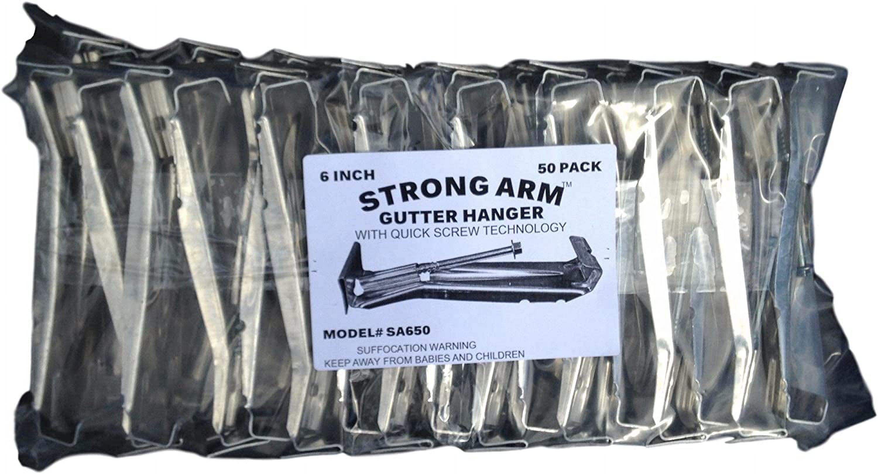 Quick Screw 6" 50 Pack Heavy Duty Hidden Rain Gutter Bracket Hook ...