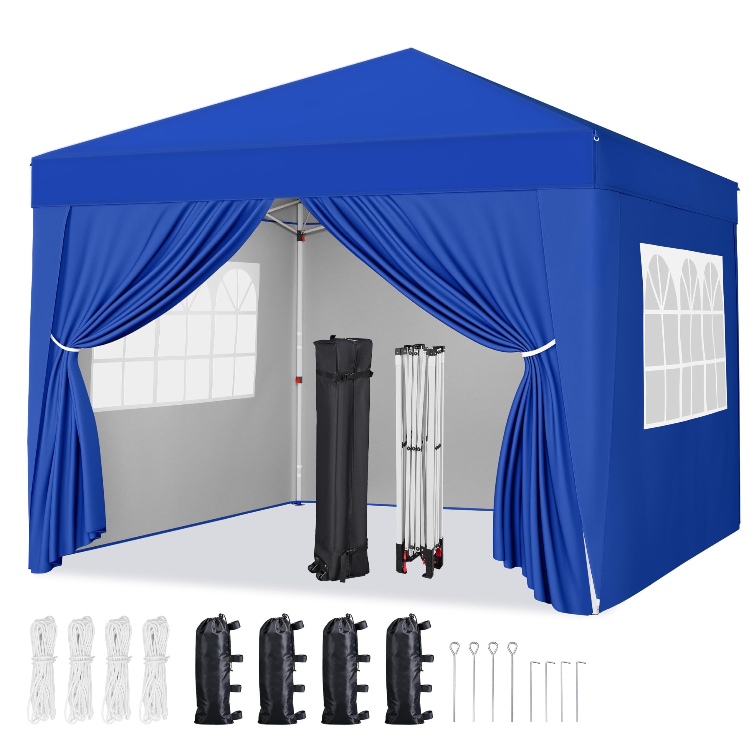 Quick Setup 8ft x 8ft Canopy Tent, Removable Side Panels for Full ...