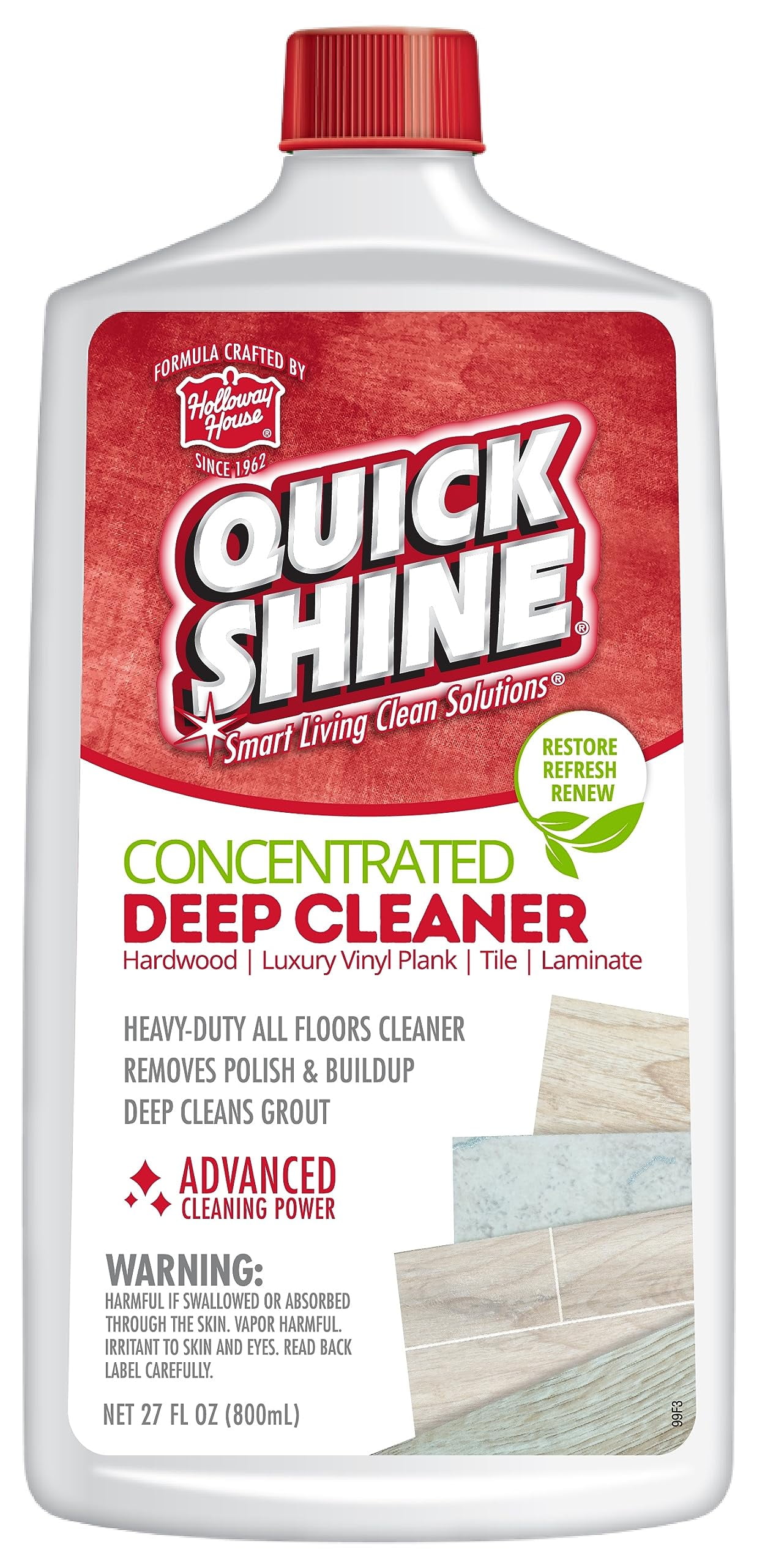 Quick Shine Multi Surface Deep Floor Cleaner and Remover 27oz | Removes Wax Build-Up ...