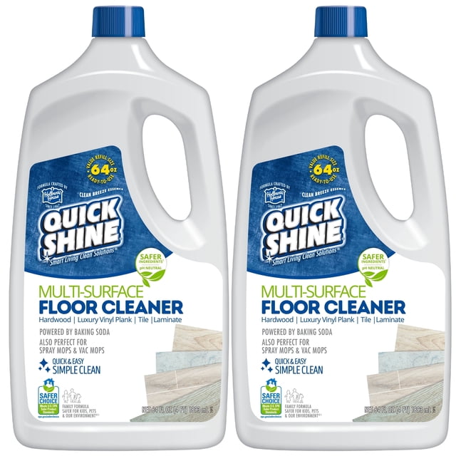 Quick Shine Floor Cleaner, 128 oz (2- 64 oz), Streak-Free, No-Rinse ...